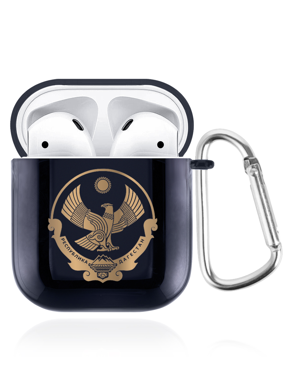 Чехол SignumCase для Apple AirPods 2 Герб Дагестана темно-синий