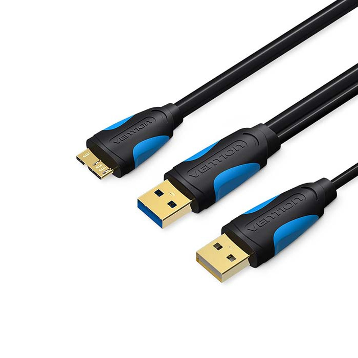 Кабель Vention 2xUSB A-Micro USB B, M-M 1м Black (VAS-A62-B100)