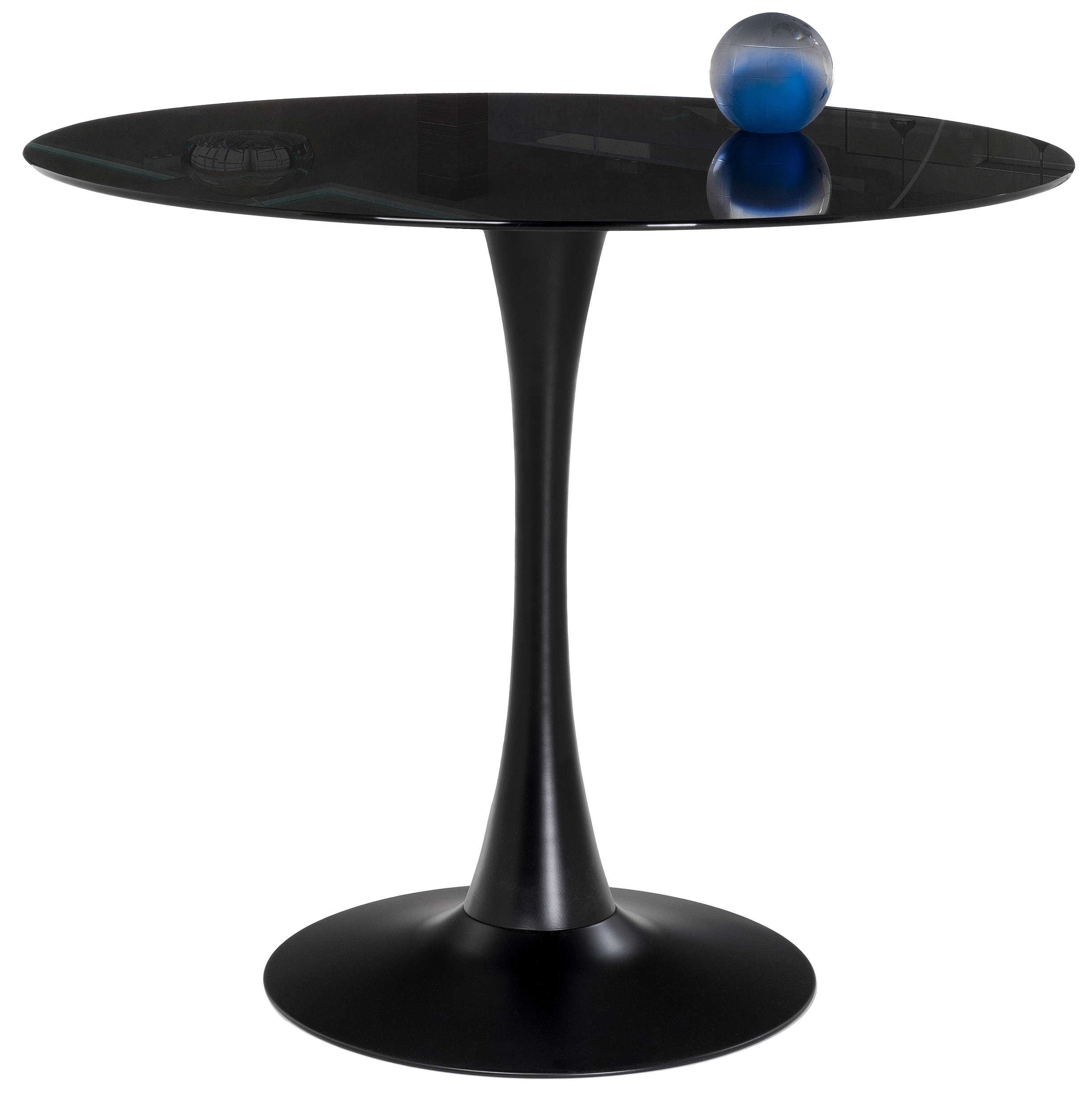 Стеклянный стол Woodville Tulip 90 black glass