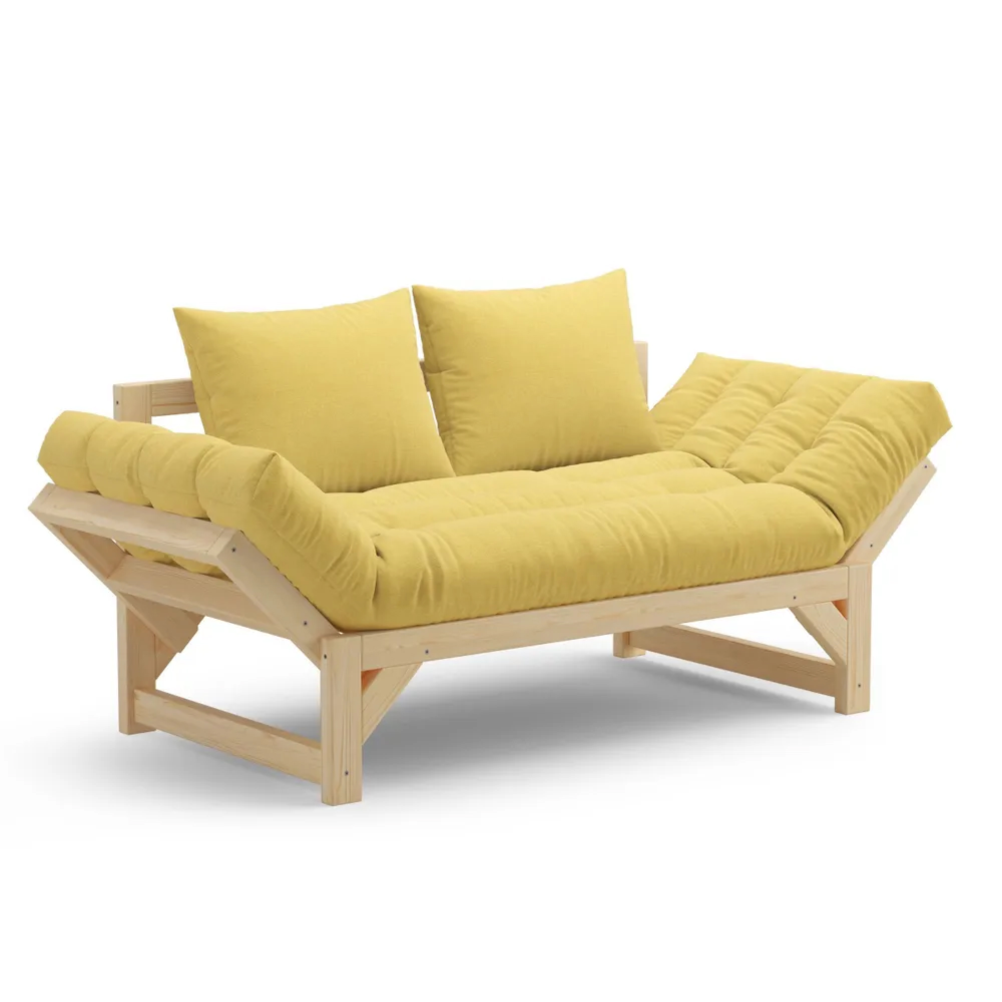 Диван-кровать раскладной Salotti Европа-2, некрашеный, рогожка, ткань Laguna, желтый
