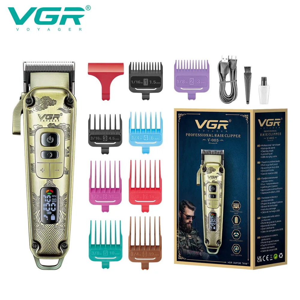 Машинка для стрижки волос VGR Professional V-005 золотистый