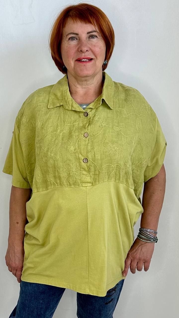 Рубашка женская Made in Ital 6582 зеленая 56 RU