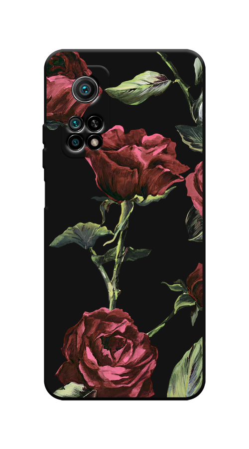 Чехол Awog  на Xiaomi Mi 10T Pro / Сяоми Ми 10Т Про "Бордовые розы фон"