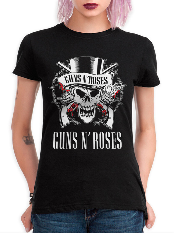 Футболка женская Design Heroes Guns And Roses черная M