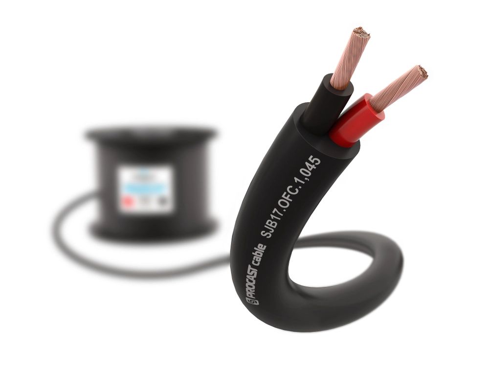 Акустический черный спикерный кабель 2х1,045mm? PROCAST cable SJB 17.OFC.1,045 5 м