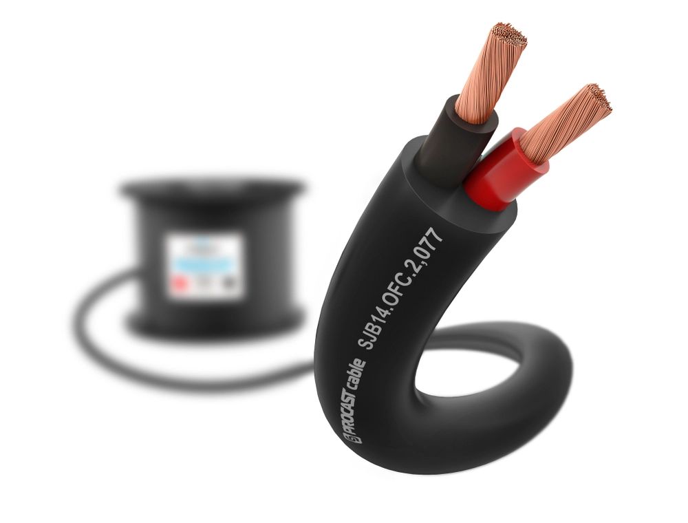 Акустический черный спикерный кабель 2х2,077mm? PROCAST cable SJB 14.OFC.2,077 3 м