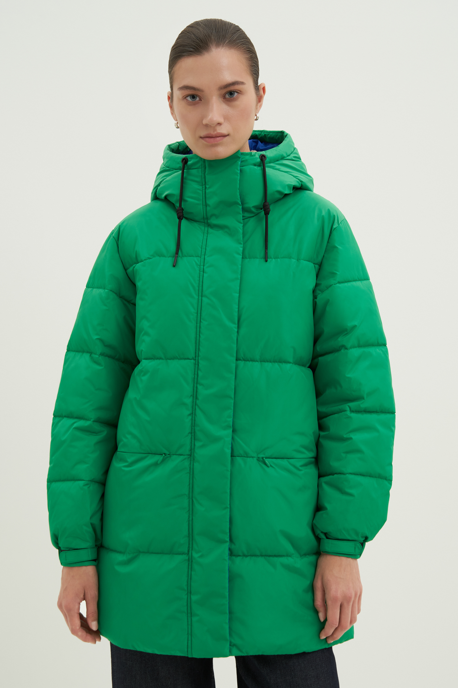 Пальто женское Finn Flare FWC11054 зеленое XS