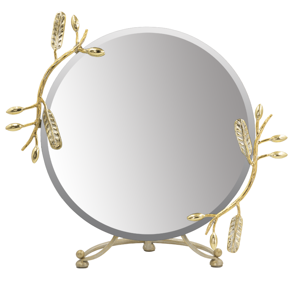 Настольное зеркало Bogacho Oliva Branch Айвори Мраморное золото