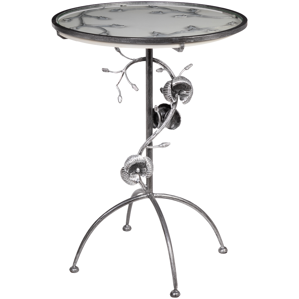 Декоративный столик Bogacho Орхидея Фиори Айс Античное серебро