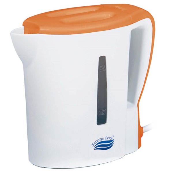 Чайник электрический Великие Реки Мая-1 0.5 л White, Orange