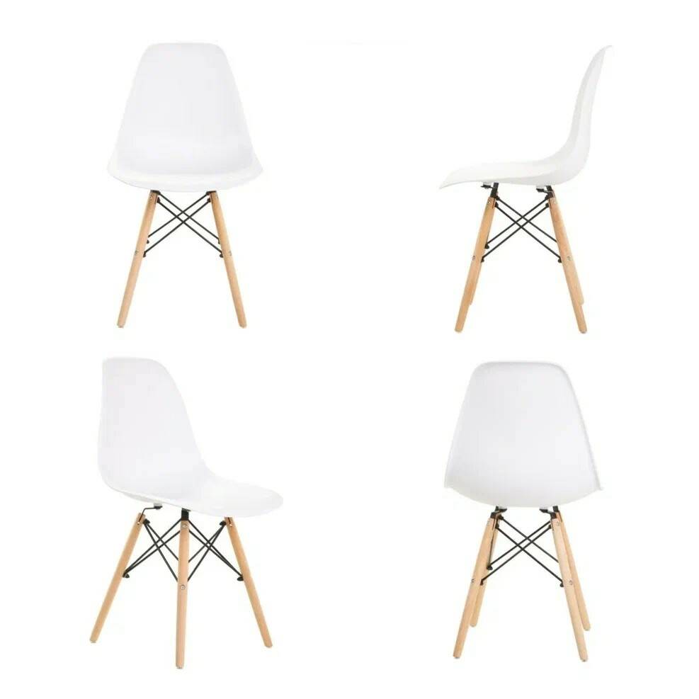 Комплект стульев 4 шт. LEON GROUP для кухни в стиле EAMES DSW, белый