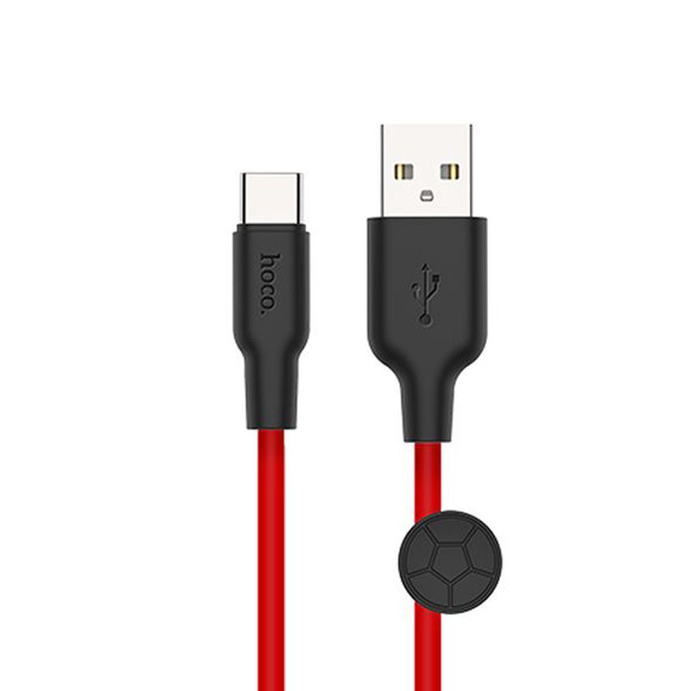 Кабель USB Type-C Hoco X21 Plus 0,25M 3A  красный