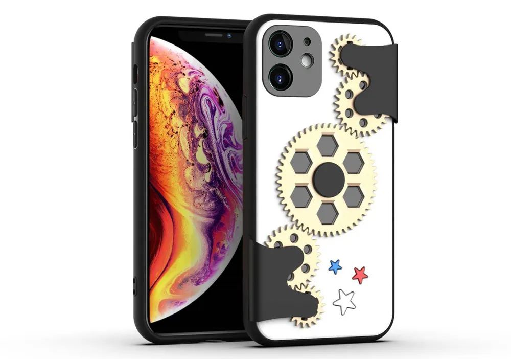 Чехол силиконовый для iPhone 11 6.1" Steampunk (стимпанк) белый с золотом