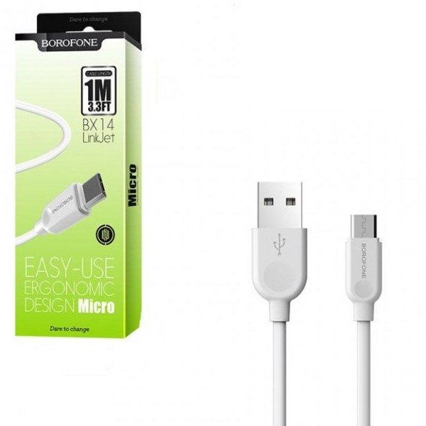 Кабель micro usb - usb Borofone BX14 2 м белый