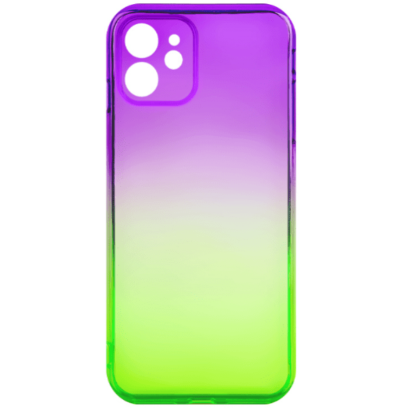 Чехол для iPhone 12 Mini Rainbow фиолетовый-зеленый