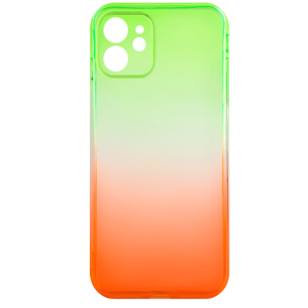 Чехол для iPhone 12 Mini Rainbow зеленый-оранжевый