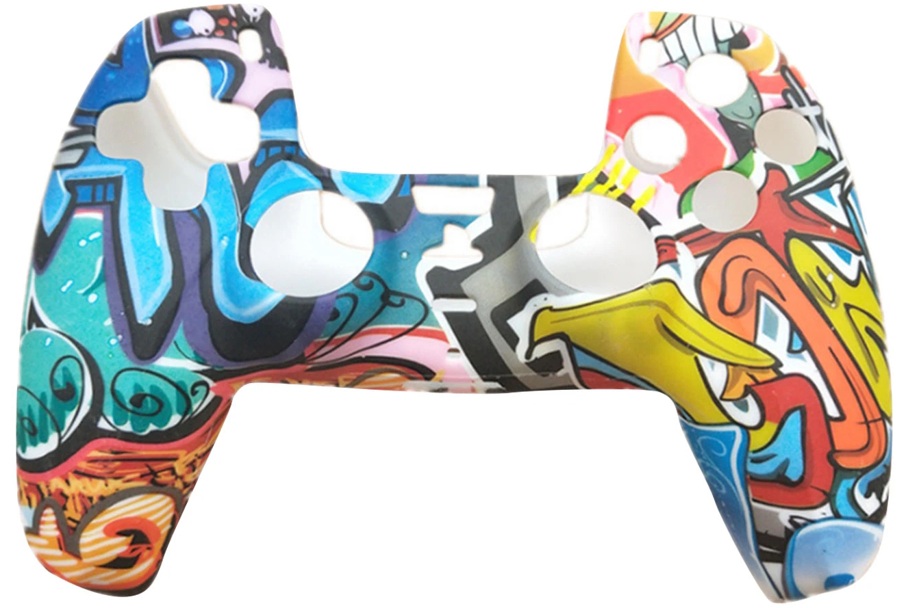 Силиконовый чехол для геймпада Playstation DualSense Граффити+Буквы №9 (PS5)