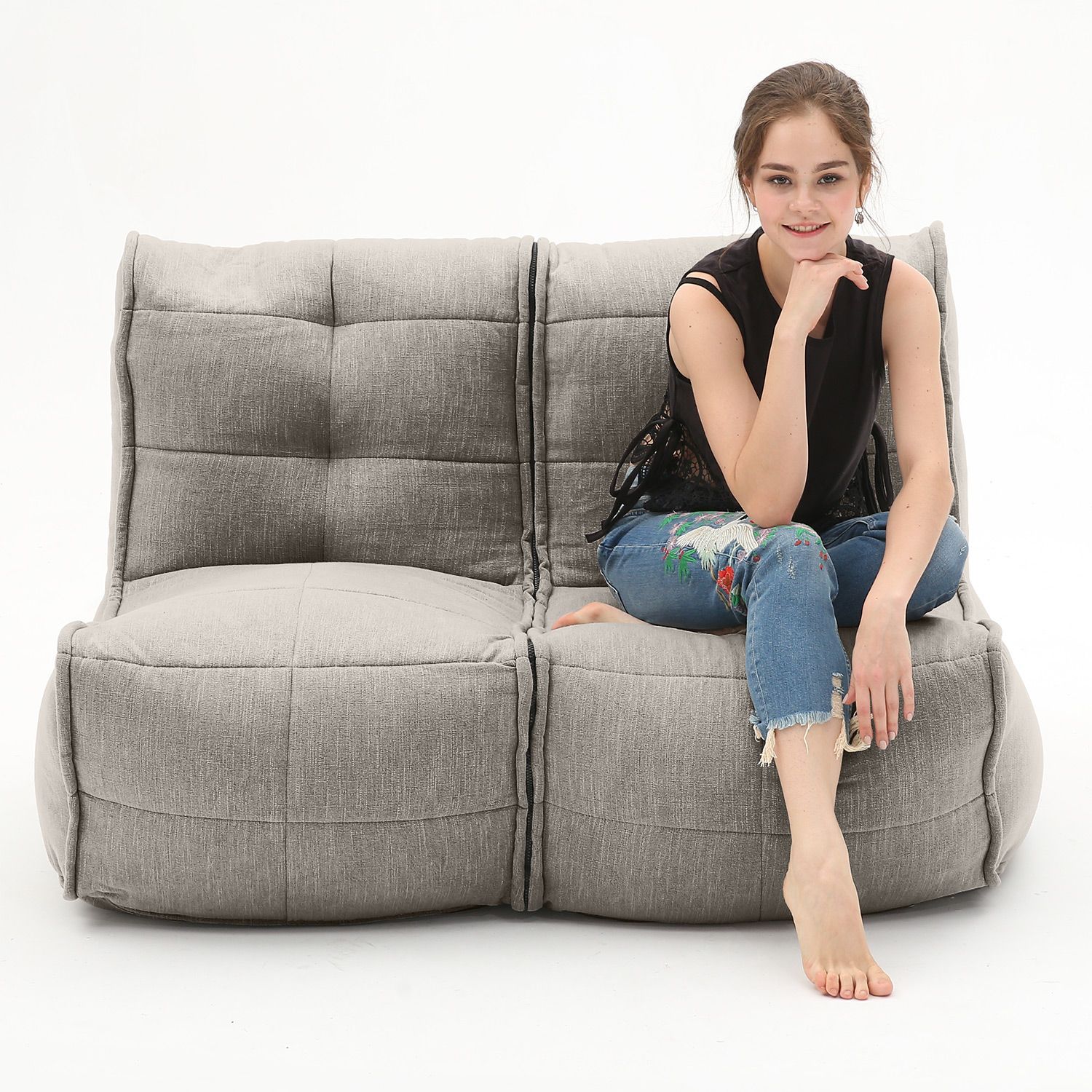 Мини диван aLounge - Twin Couch - Keystone Grey (шенилл) - 120 см - для балкона, кухни