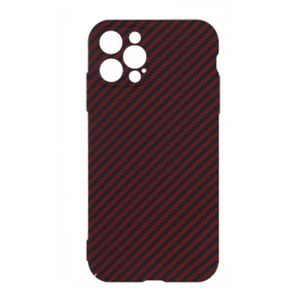 Чехол Iphone 12 Pro Luxo Carbon Matte, красный