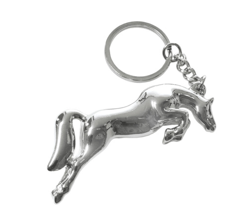 Брелок HappyROSS металлический Лошадь конкур, серебристый, 65х55мм