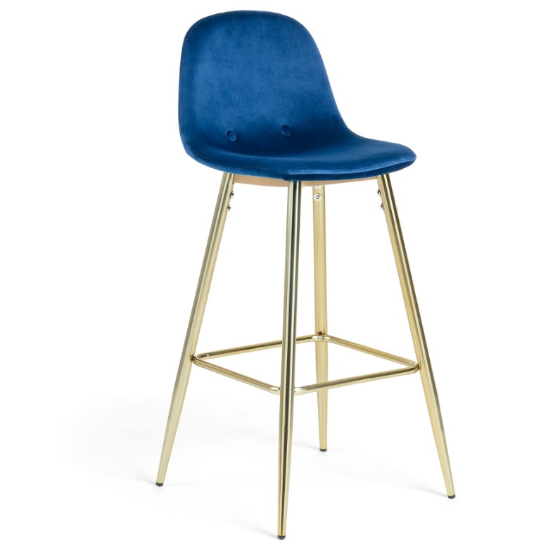 Барный стул La Forma 67121, натуральный/хром/темно-синий