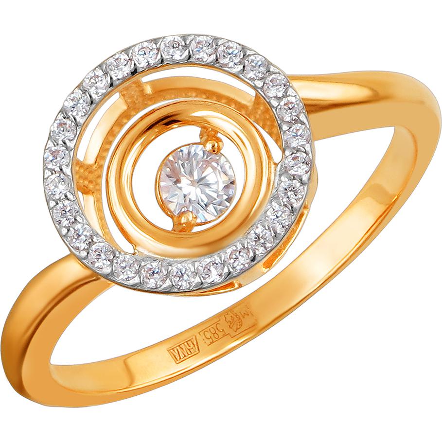 Кольцо из красного золота с фианитом р. 19 Эстет 01К1111863Р