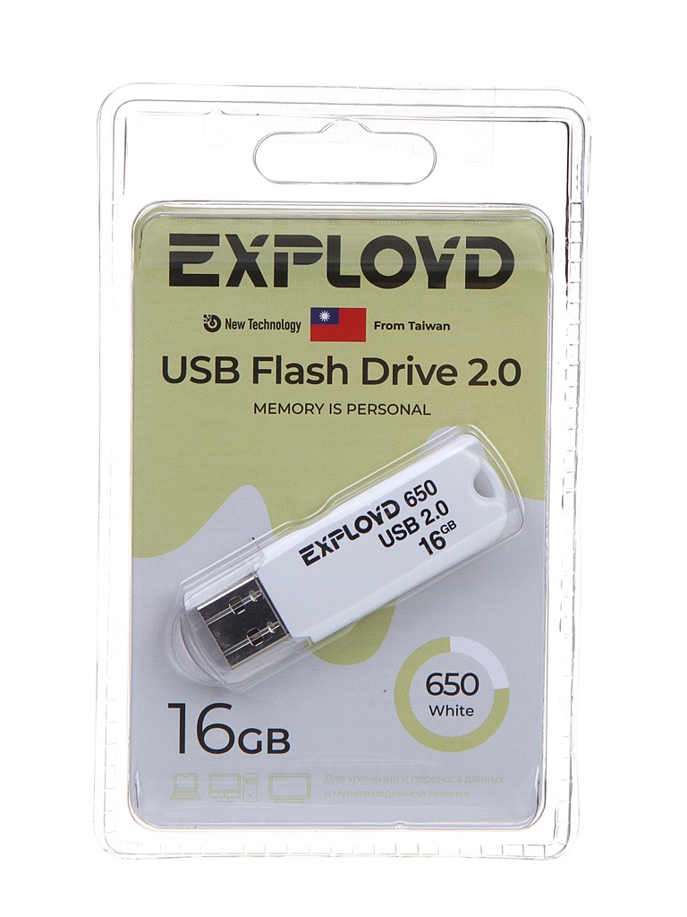 Флешка Exployd 650 16ГБ White (EX-16GB-650-White)