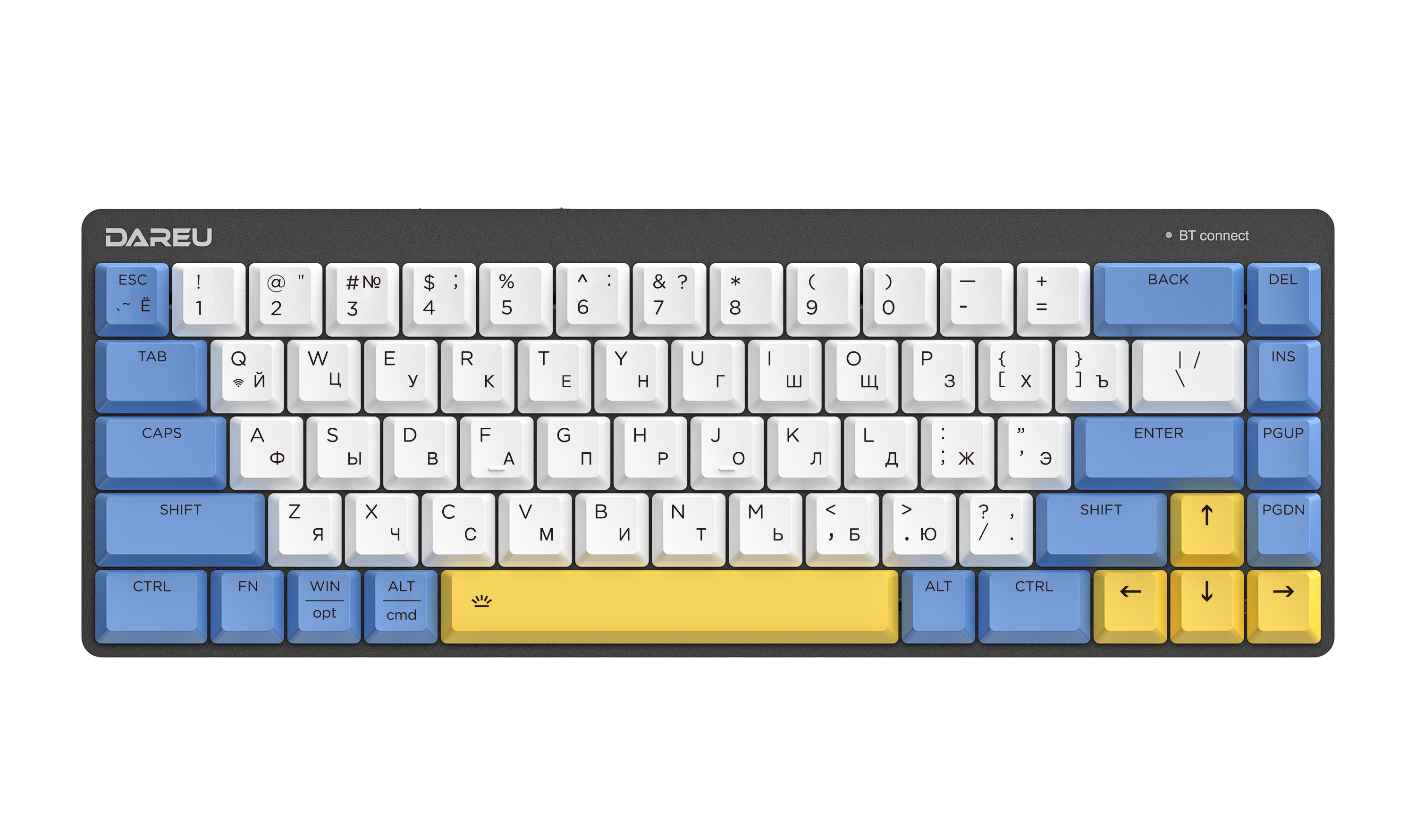 Беспроводная игровая клавиатура Dareu EK868 White/Blue