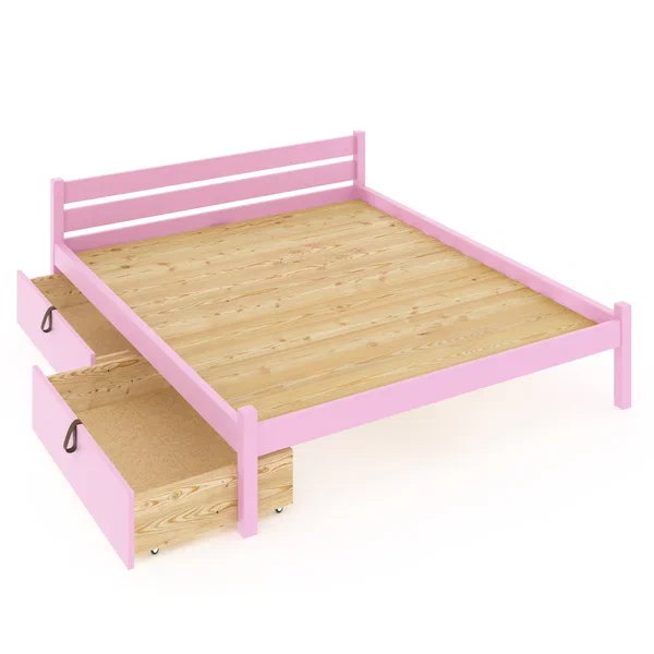 Кровать Solarius Классика сплошное основание 160х200 с 2 выкатными ящиками, цвет розовый
