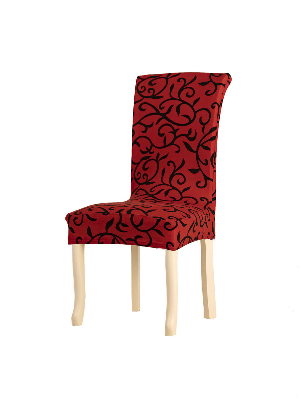 Чехол LuxAlto для стула со спинкой Jersey Красно-черный универсальный на резинке 10402