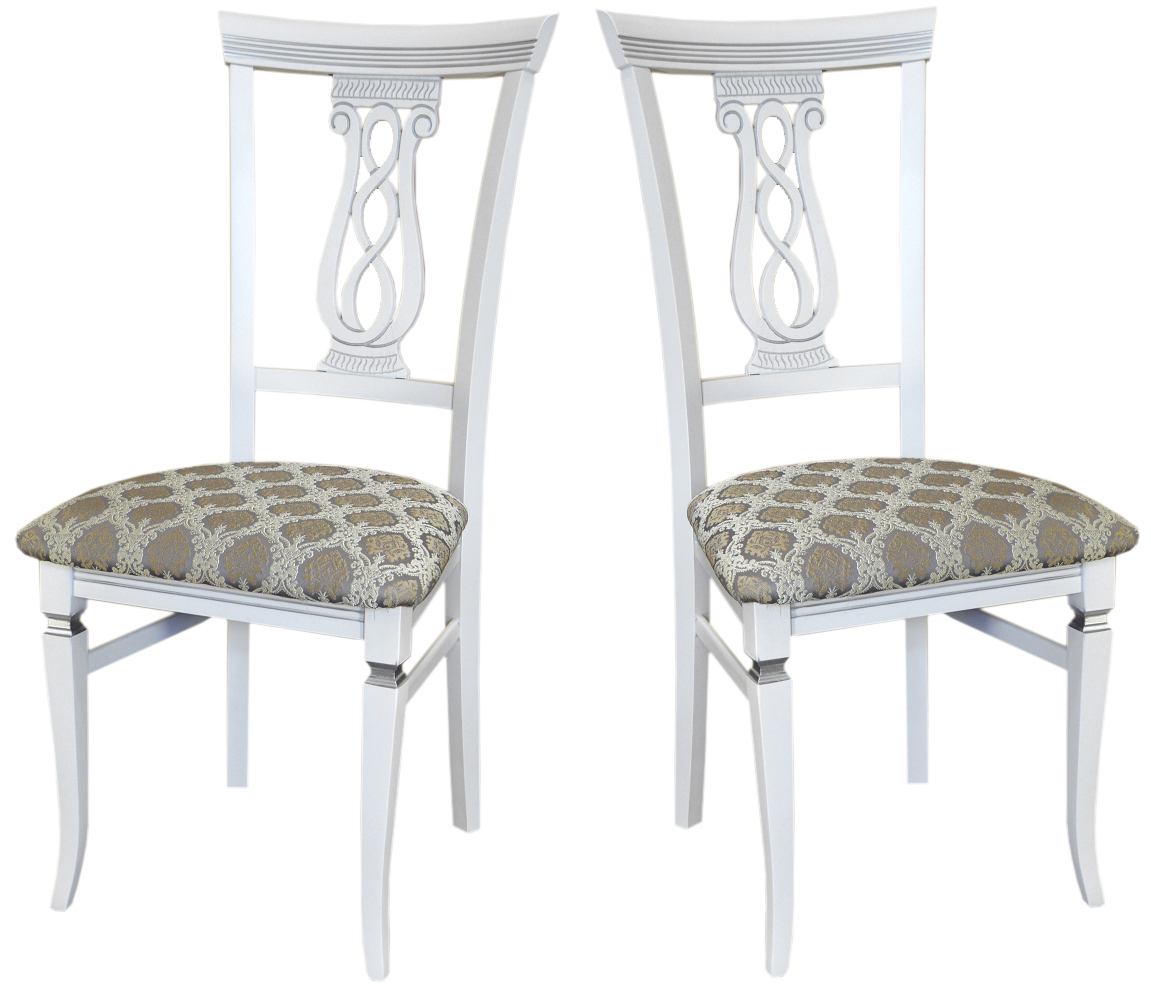 Комплект стульев Мебелик Агнесс белый/серебро, Маркус серебро 2 шт.