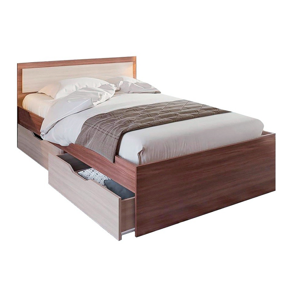 Кровать с ящиками Стендмебель Гармония 90х200см, 483060, дуб белфорт - венге