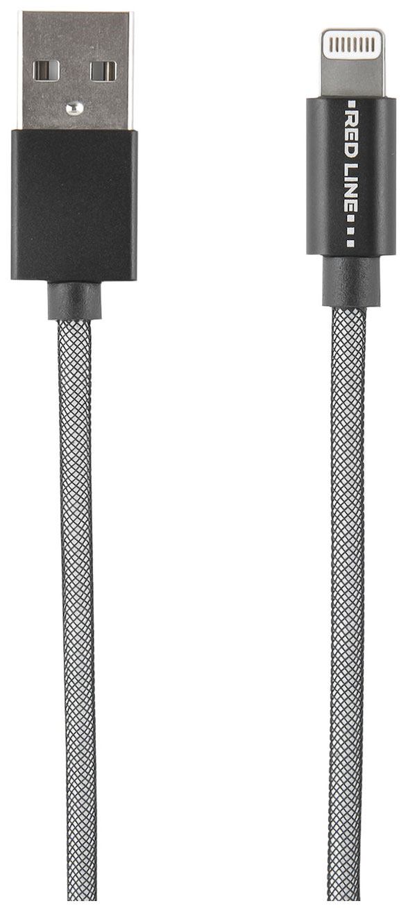 Кабель Red Line USB-8-pin MFI fishnet для Apple Black