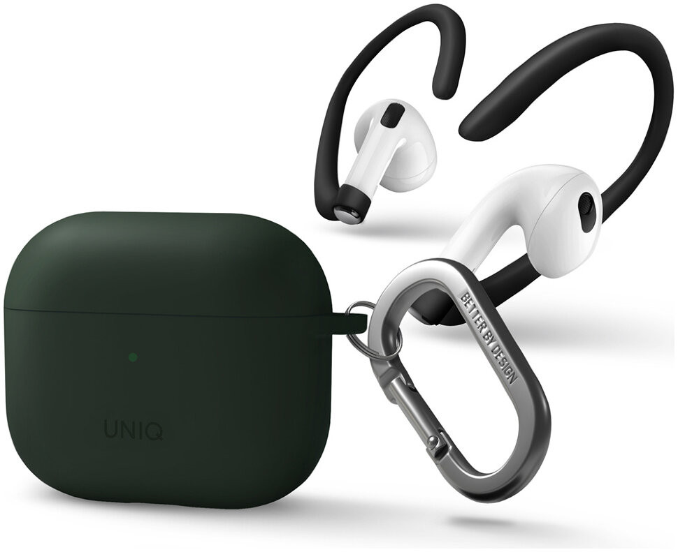 Чехол с карабином Uniq NEXO для AirPods 3 (AIRPODS(2021)-NEXOGRN) Зеленый