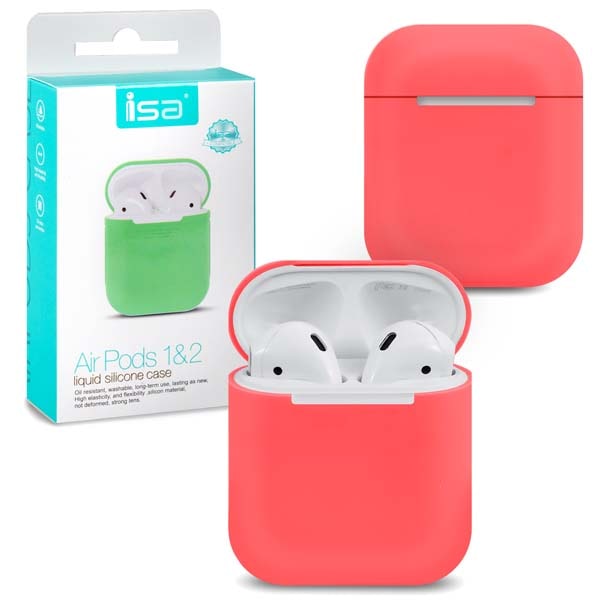 Чехол Airpods Silicon Case 1/2 ISA Grapefruit