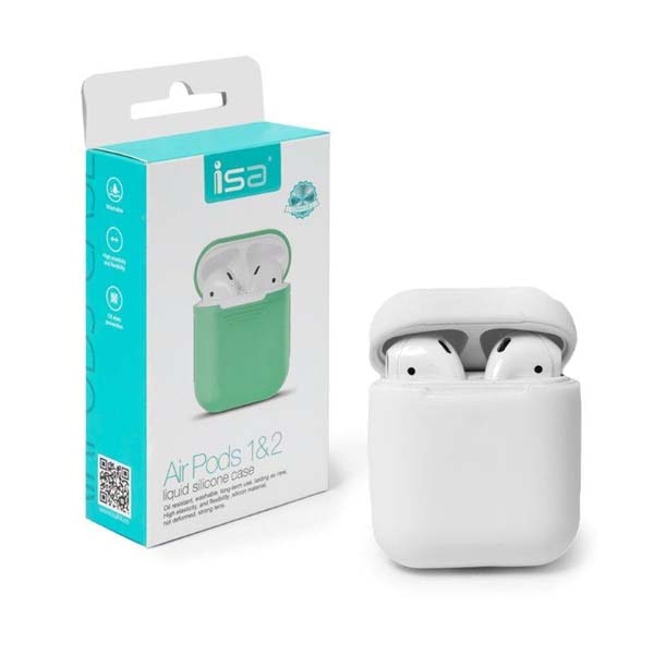 Чехол ISA Airpods Silicon Case 1/2  White