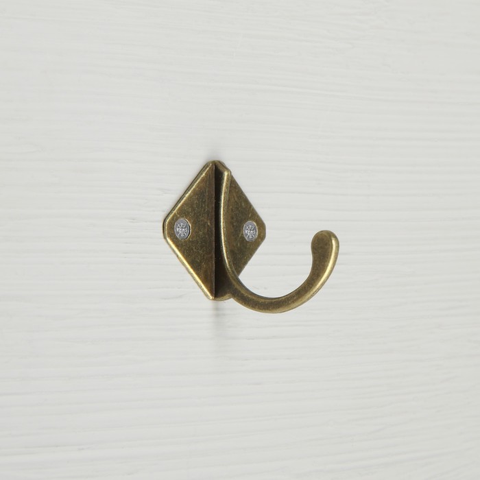 Крючок мебельный KM1001АВ, однорожковый, цвет бронза(20 шт.)