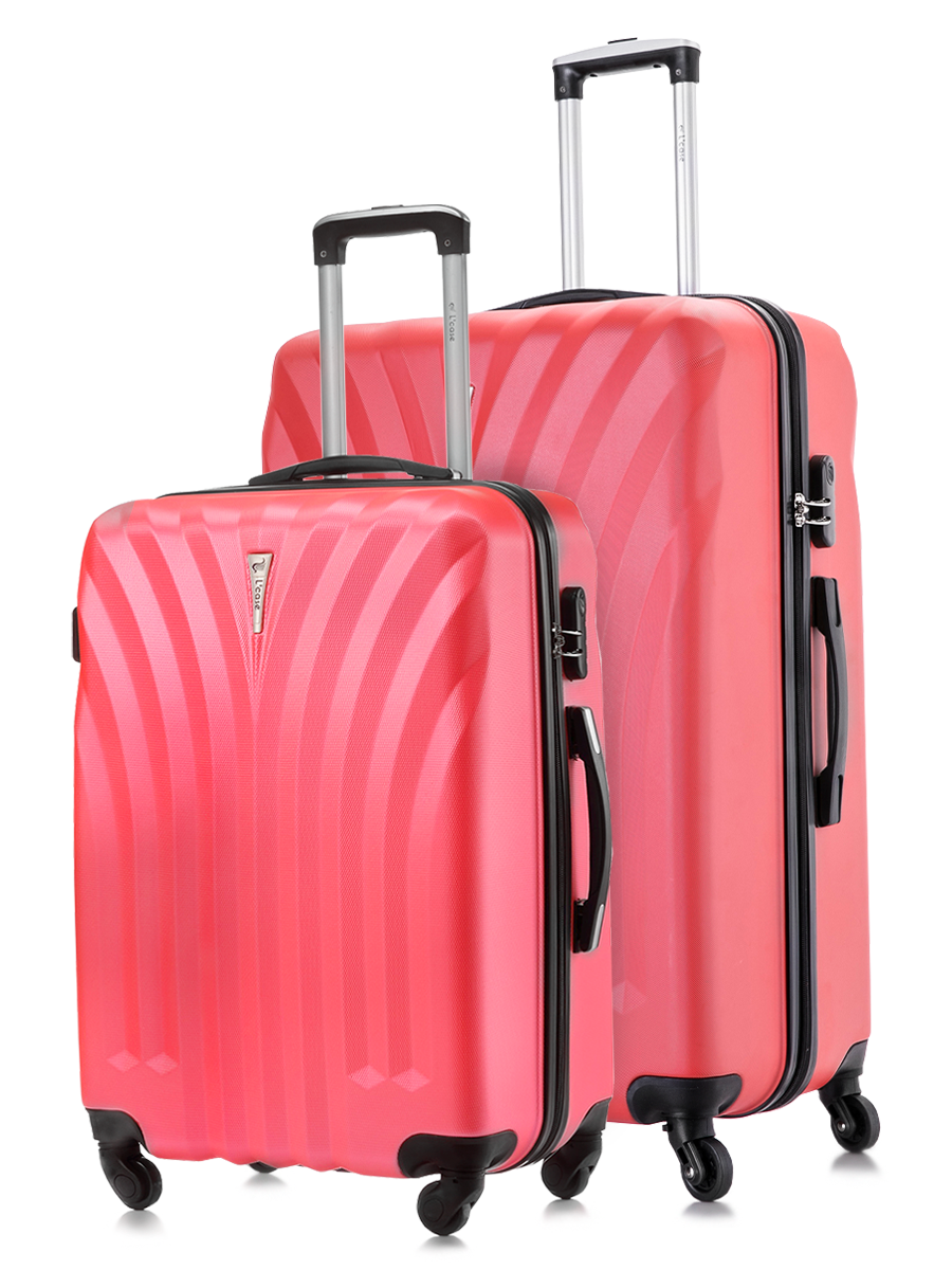Комплект чемоданов женский L'Case Phuket розовый M/L