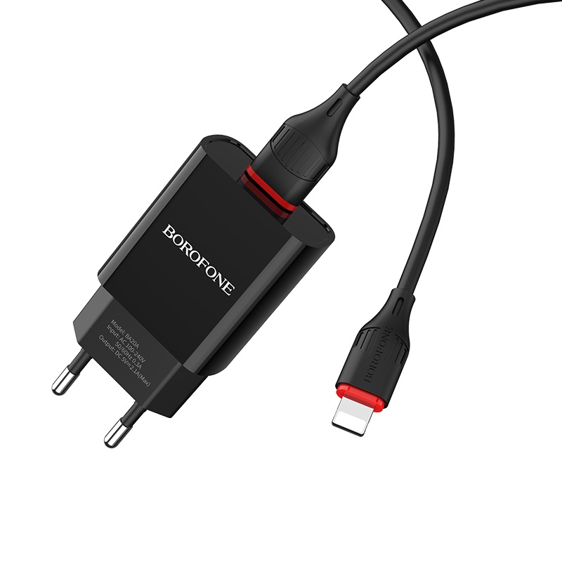 Сетевое зарядное устройство Borofone 2.1A micro usb - usb 1xUSB 1 А черный