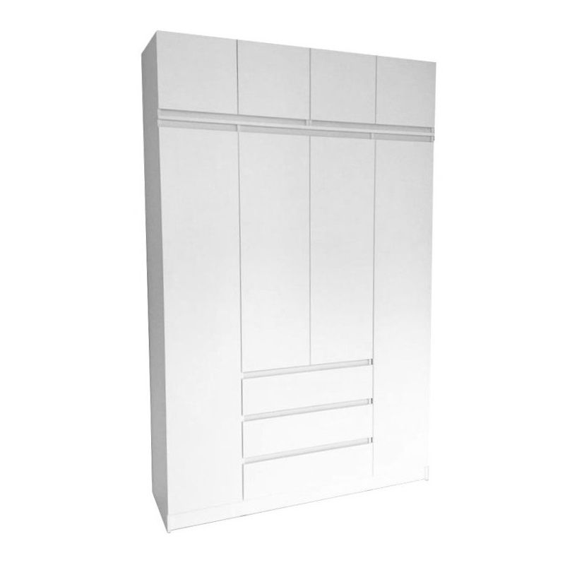 Шкаф для одежды Сура 1600 с антресолями, 160х48х250 см, белый