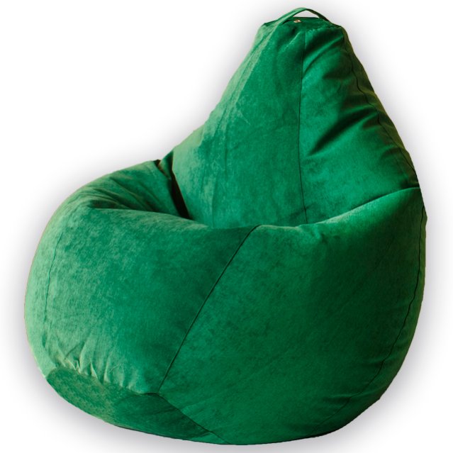 Кресло Мешок Груша Зеленый Микровельвет 2XL, Классический
