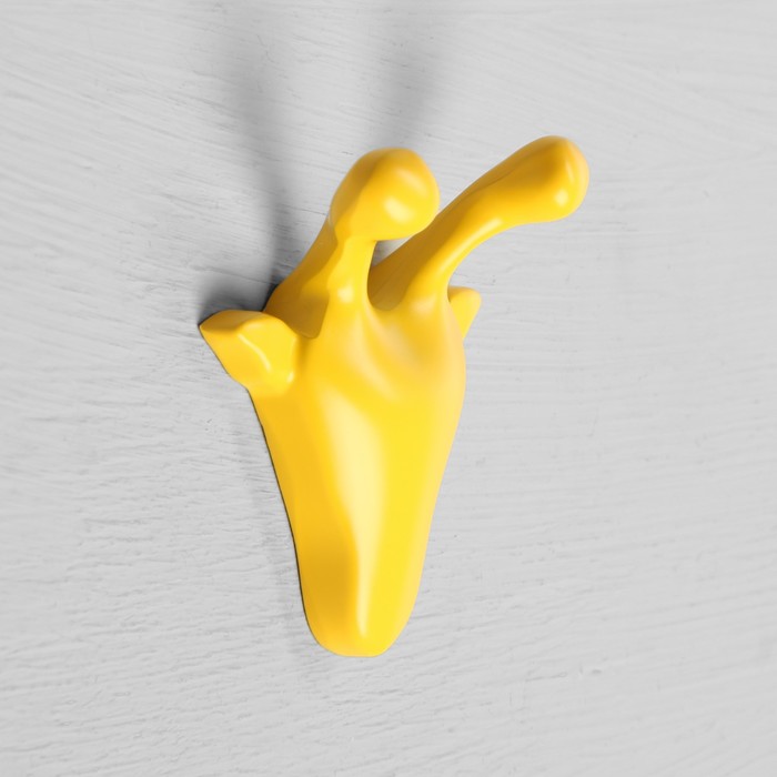 Крючок мебельный CAPPIO GIRAFFE, однорожковый, цвет желтый