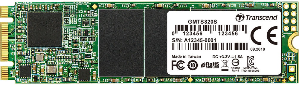 SSD накопитель Transcend MTS820S M.2 2280 960 ГБ (TS960GMTS820S)