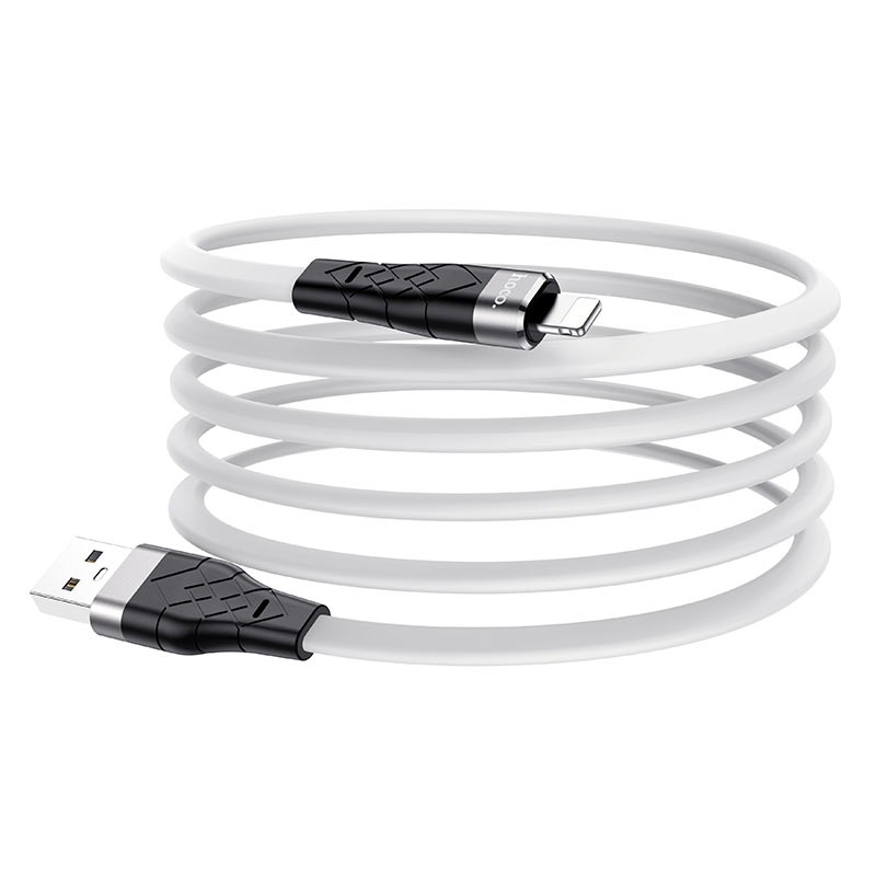Кабель USB  HOCO X53 Angel Lightning 8-pin, 1м, 2.4A, силикон (белый)