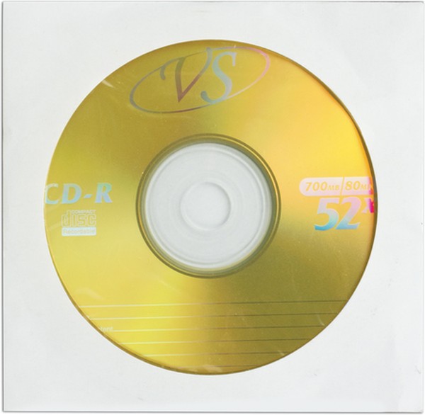 Диск CD-R VS, 700 Mb, 52х, бумажный конверт