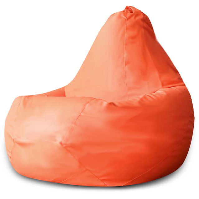 Кресло Мешок Груша Оранжевая ЭкоКожа 2XL, Классический