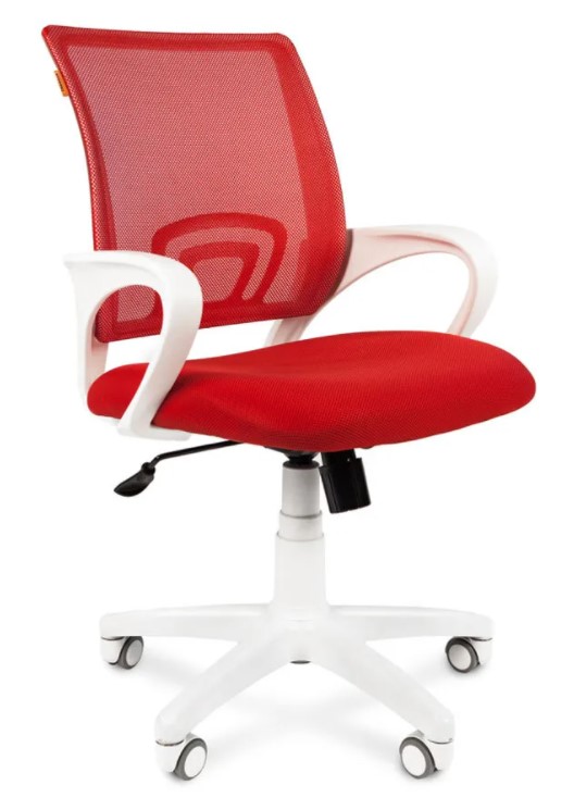 Офисное кресло Chairman 696    Россия    белый пластик TW-19/TW-69  красный