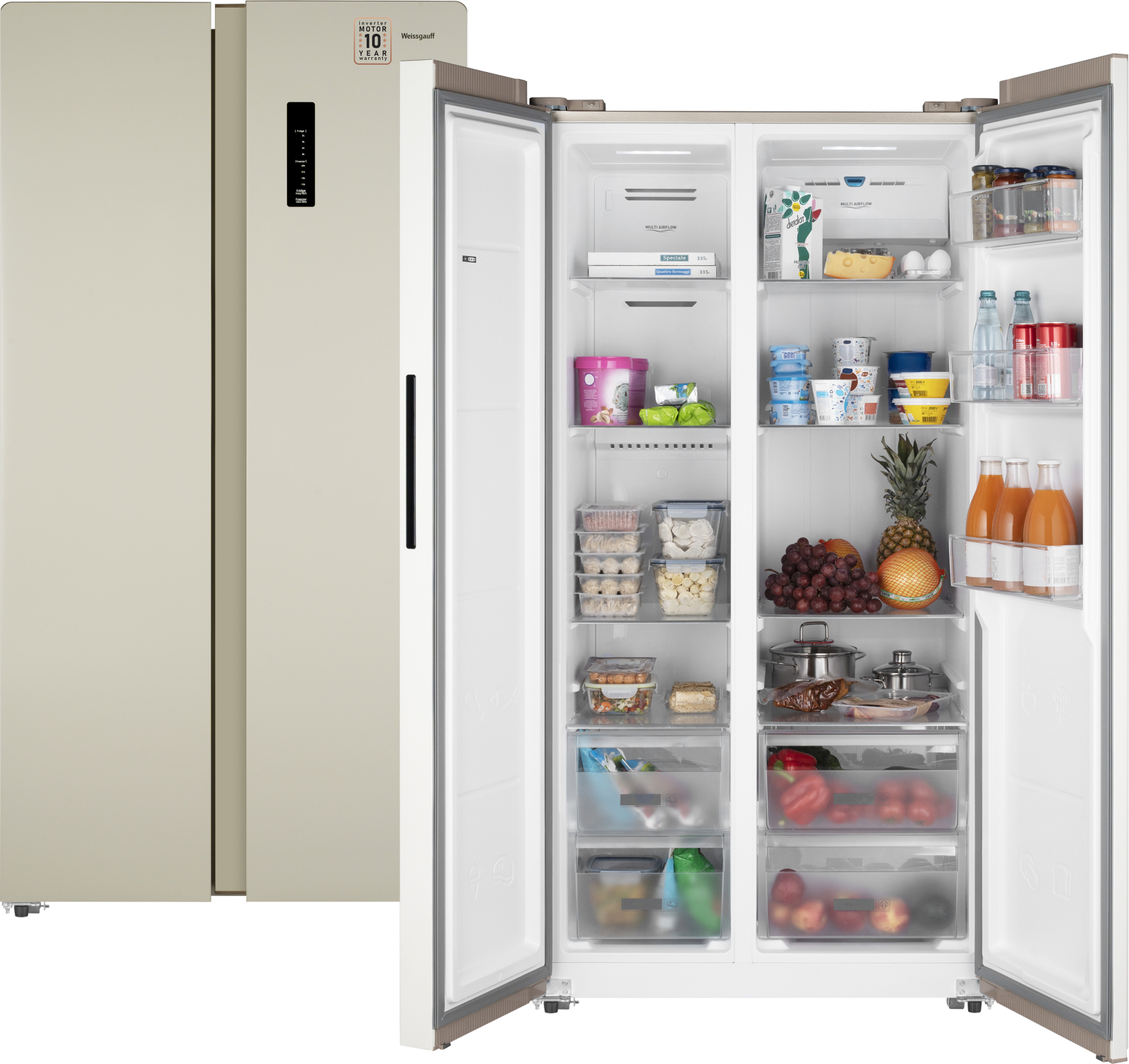 Холодильник Weissgauff Wsbs 600 Be   бежевый