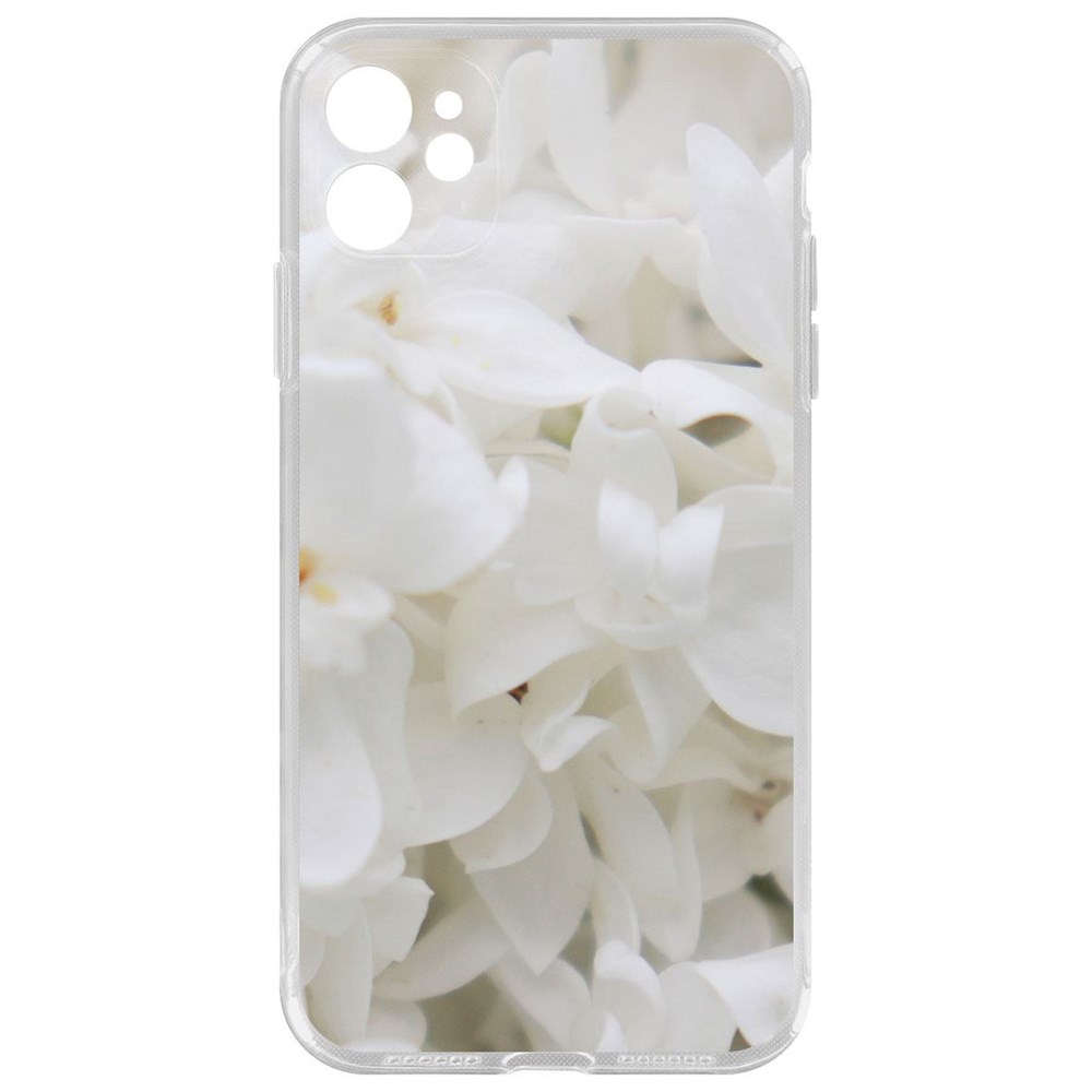 Чехол-накладка Krutoff Clear Case Белые лилии для iPhone 11 с защитой камеры