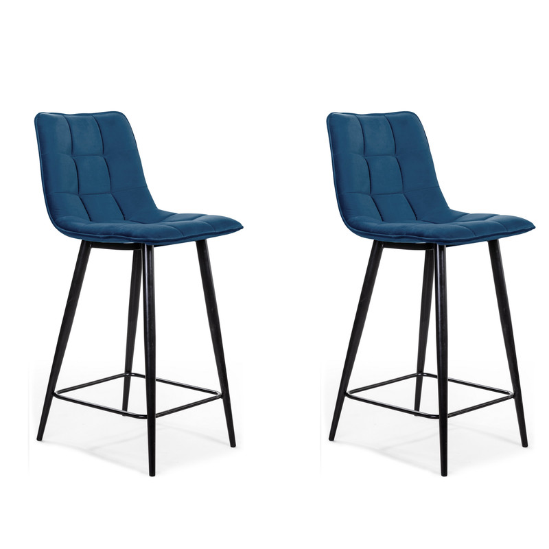 Комплект стульев полубарный, опора конус, Barkhat 29, синий, 2 шт.
